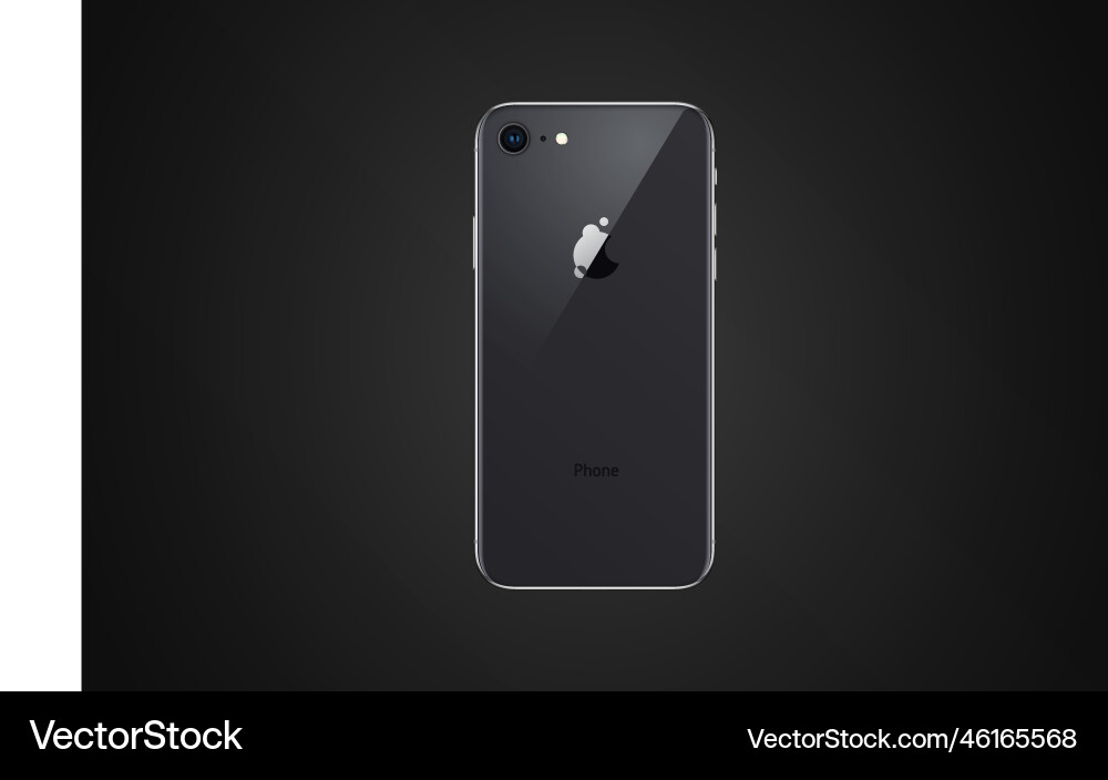 Smart phone back view with highlight mock Vector Image