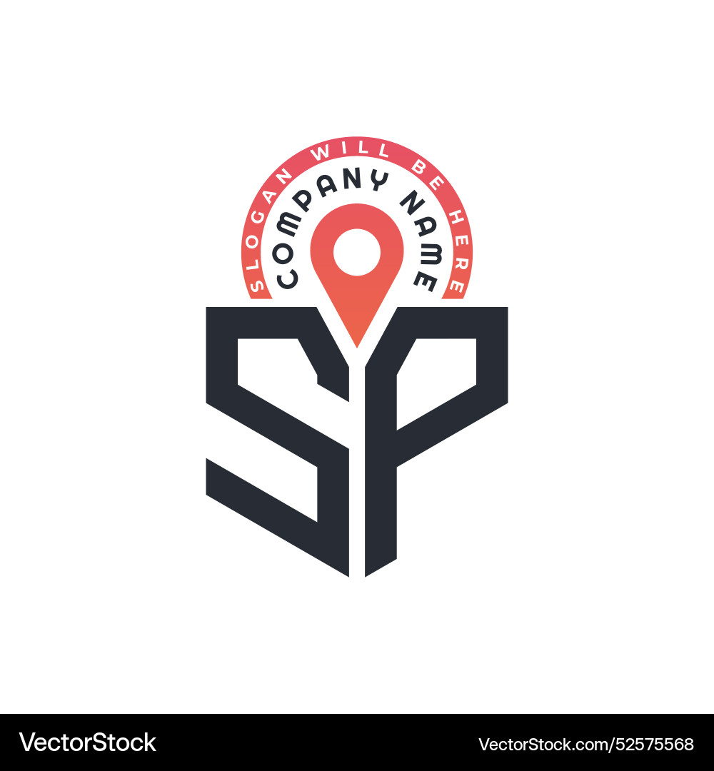 Sp location logo design for human resources Vector Image