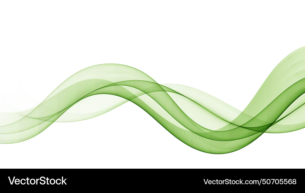 Stream of abstract transparent green wave Vector Image