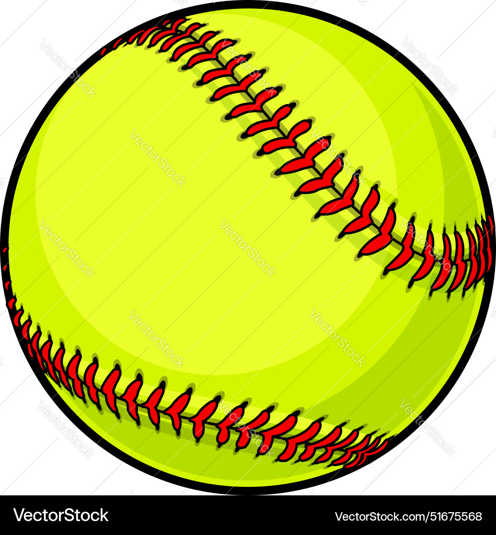 Yellow Softball Icon Royalty Free Vector Image