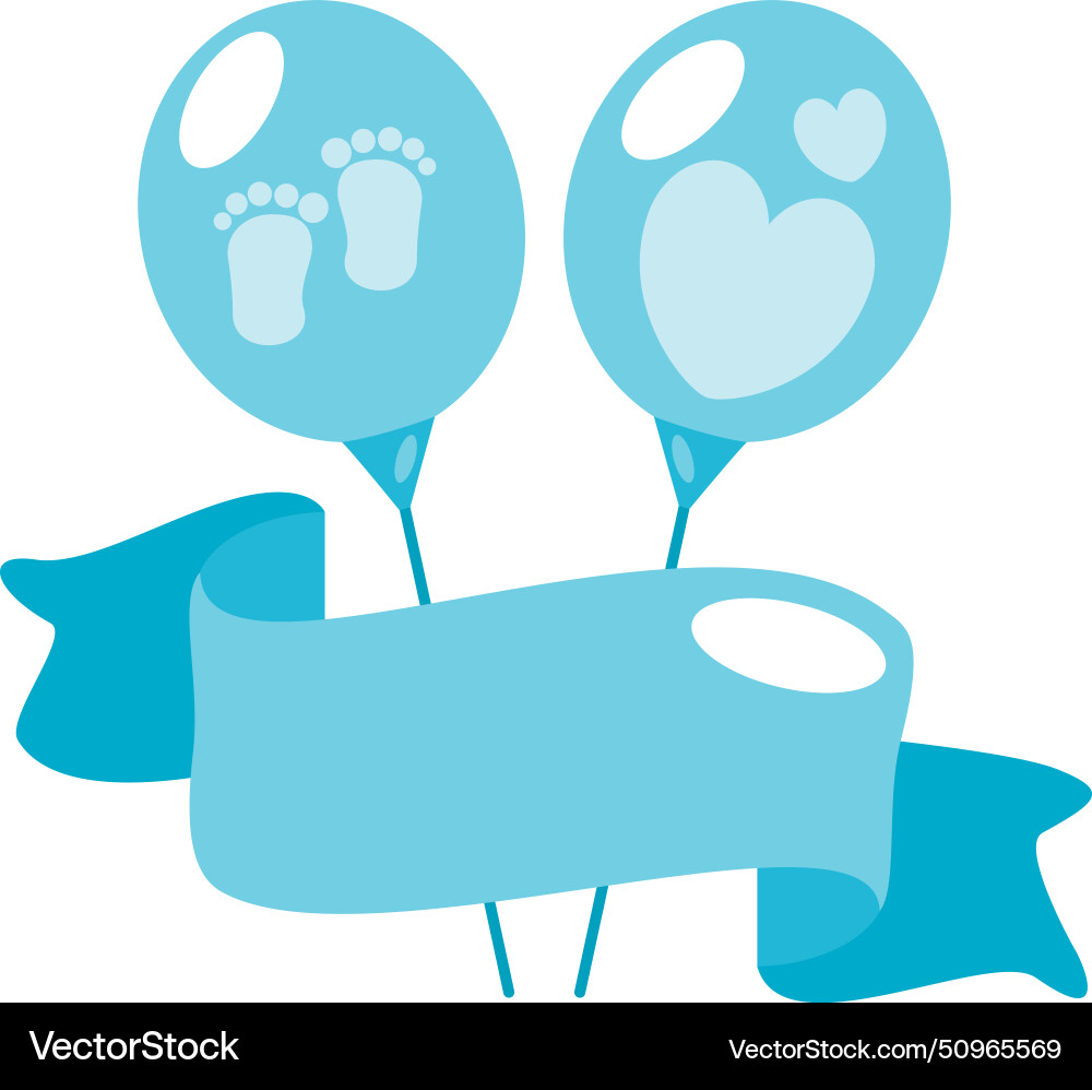 Baby shower blue balloons Royalty Free Vector Image
