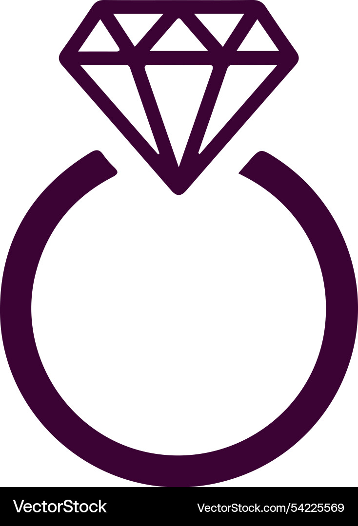 Black diamond ring isolated on white backgr Vector Image