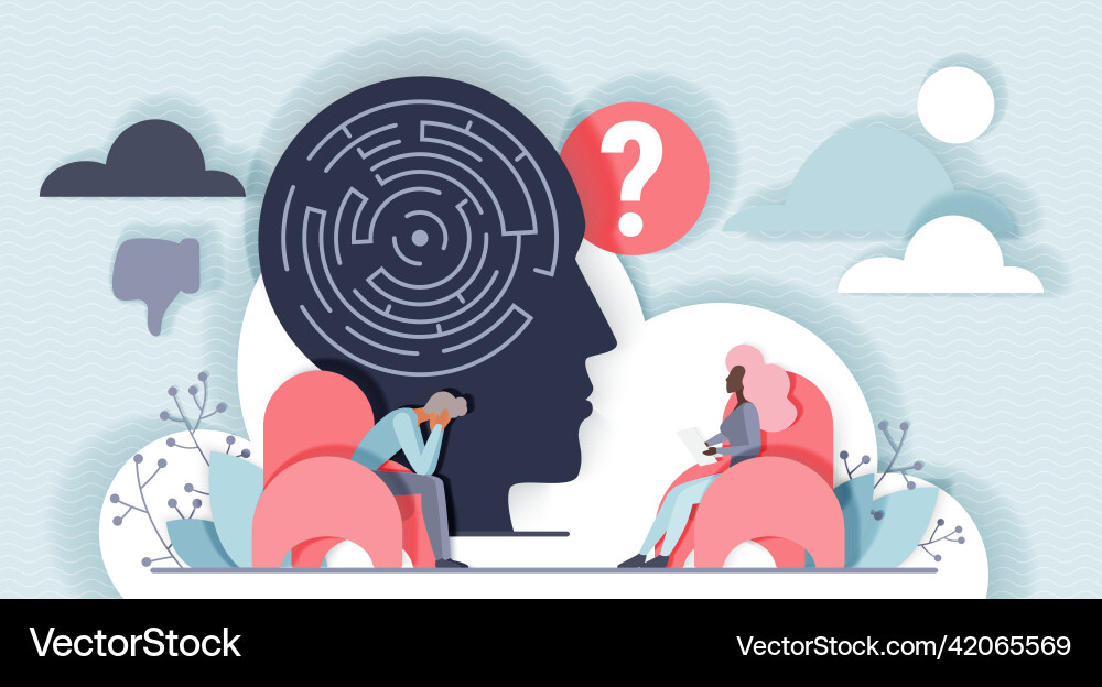 Brain problem mental health and psychology tiny Vector Image