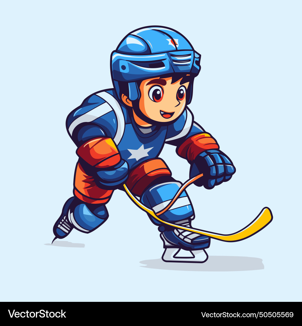 Cartoon ice hockey player Royalty Free Vector Image