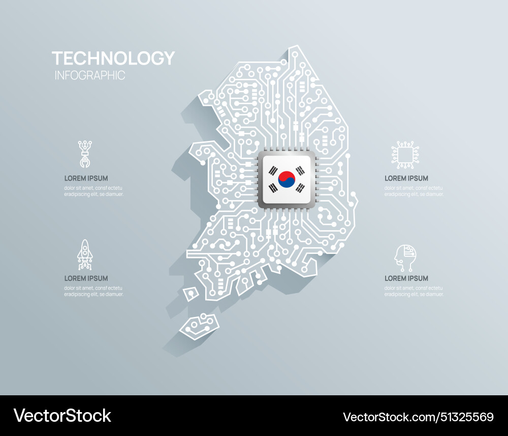 Circuit chip board semiconductor technology Vector Image