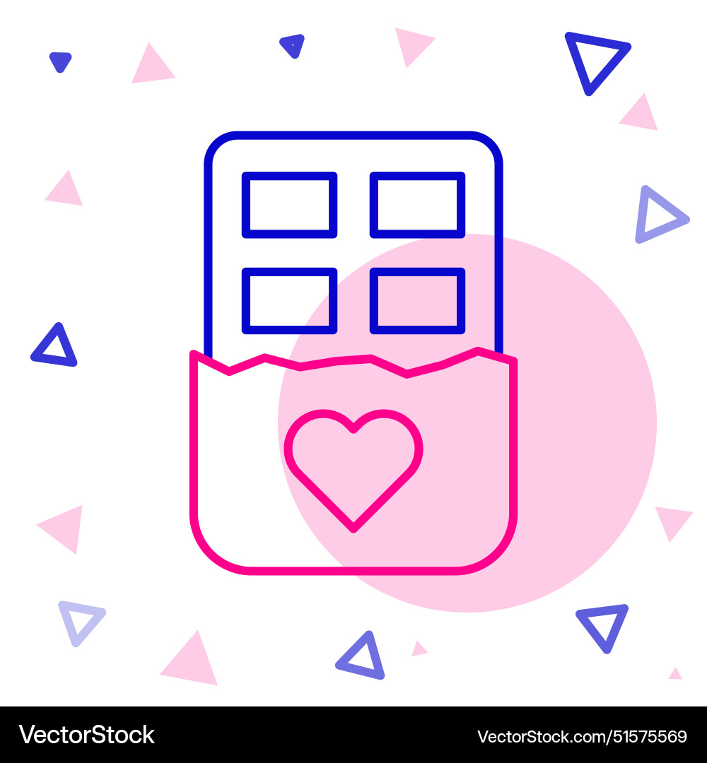 Line chocolate bar icon isolated on white Vector Image