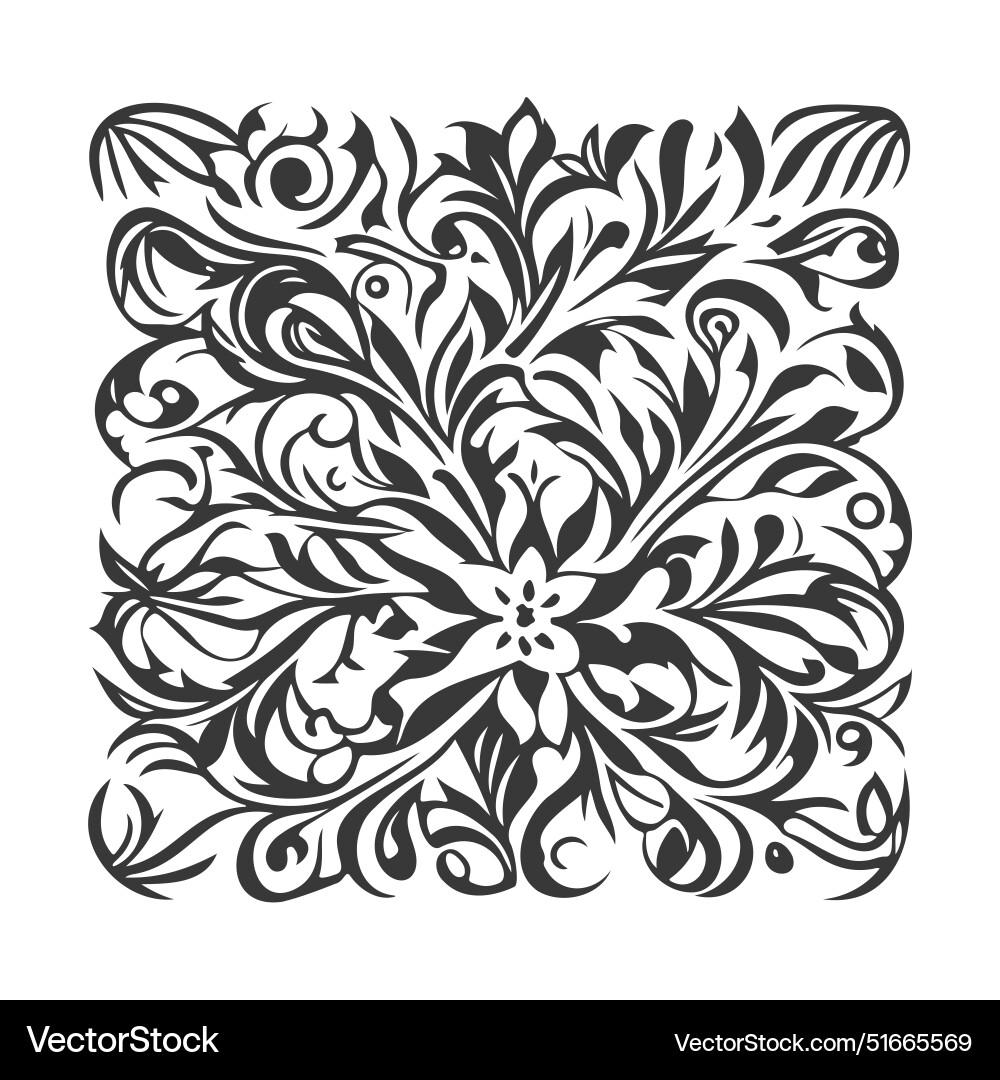 Ornament batik royal design grey Royalty Free Vector Image