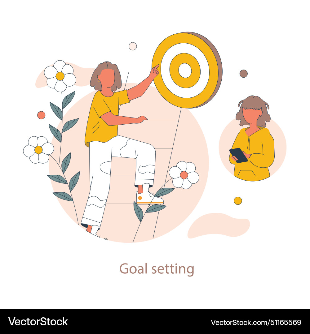 Personal development coach concept flat Royalty Free Vector