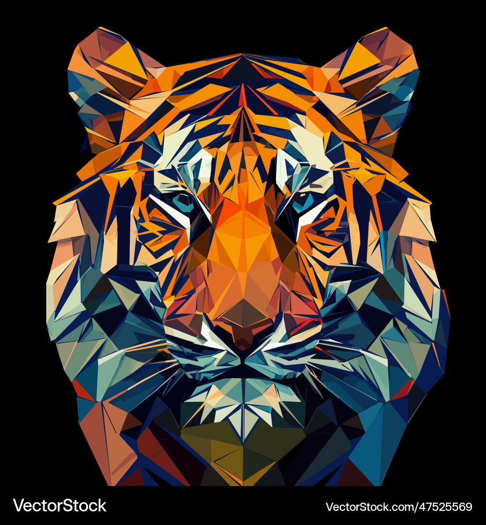 Polygonal tiger Royalty Free Vector Image - VectorStock