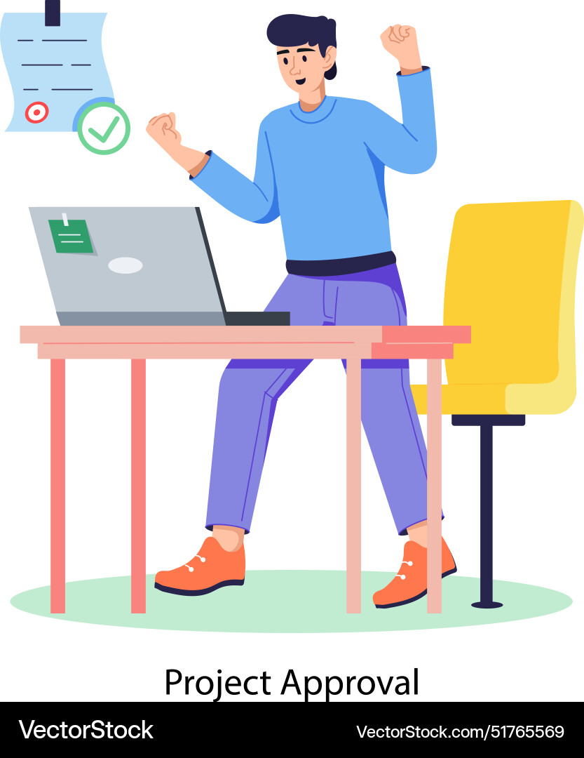 Project approval Royalty Free Vector Image - VectorStock