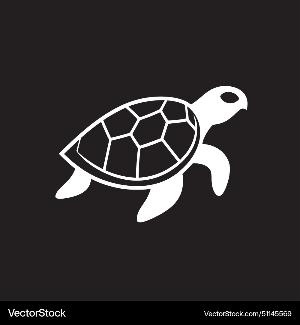 Turtle - black and white isolated icon Royalty Free Vector
