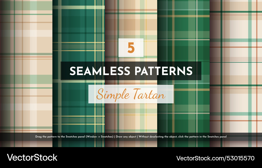 10 seamless simple tartan pattern traditional Vector Image
