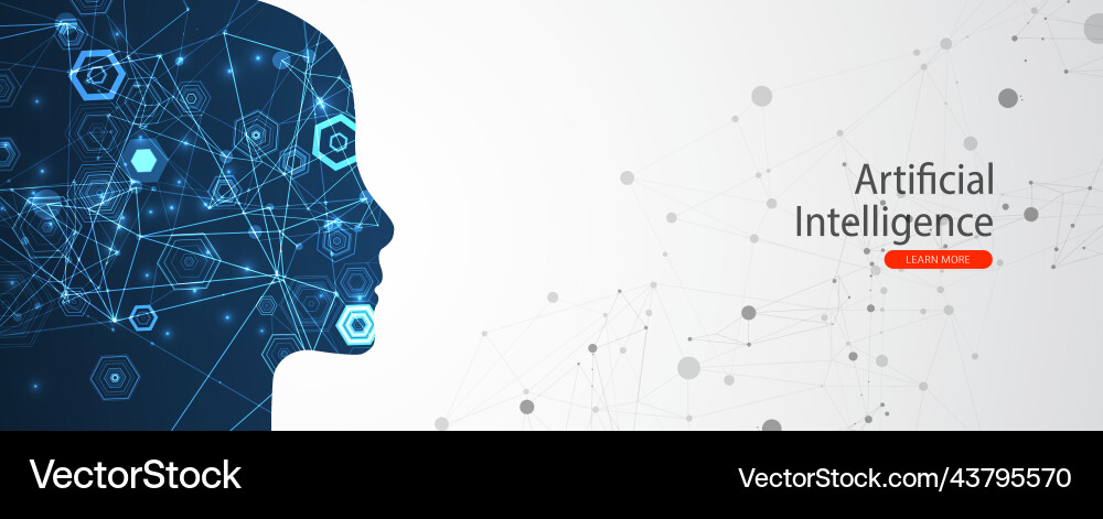Artificial intelligence technical background Vector Image