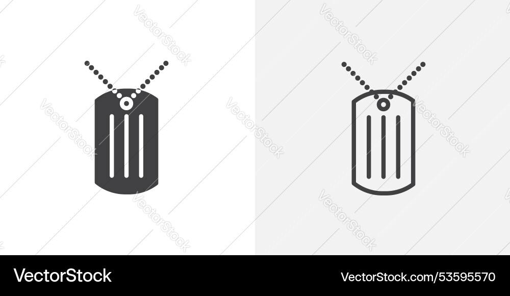 Dog tag thin line icon set Royalty Free Vector Image