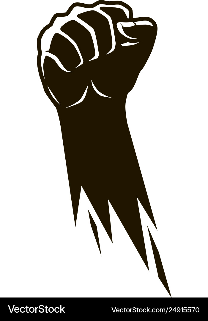 Flying Clenched Fist - Power Symbol Royalty Free Vector