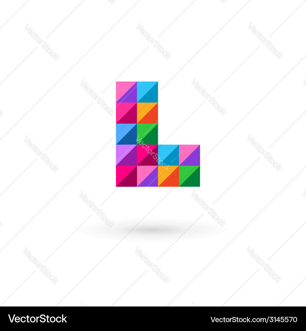 Letter l mosaic logo icon Royalty Free Vector Image