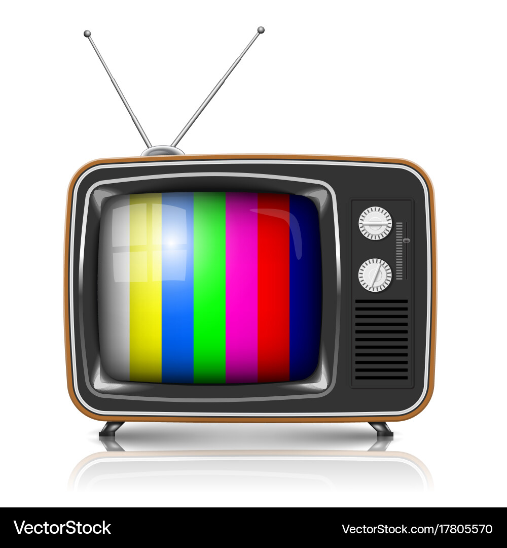 Retro tv with color frame Royalty Free Vector Image