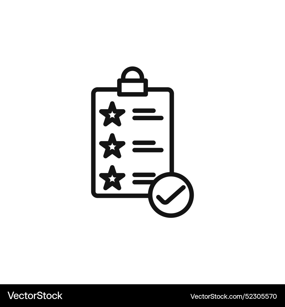Review icon outline collection in black Royalty Free Vector