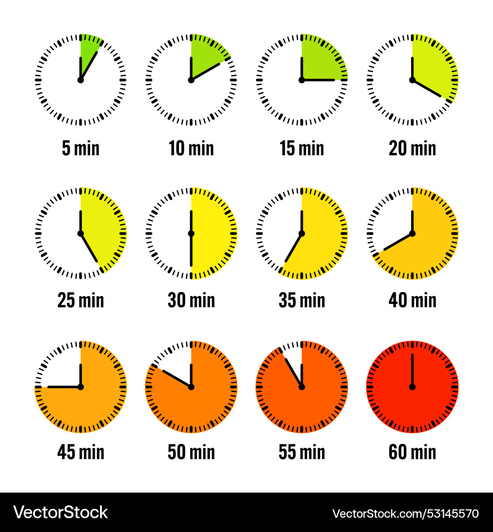 Simple stopwatch icons colorful chronometer time Vector Image
