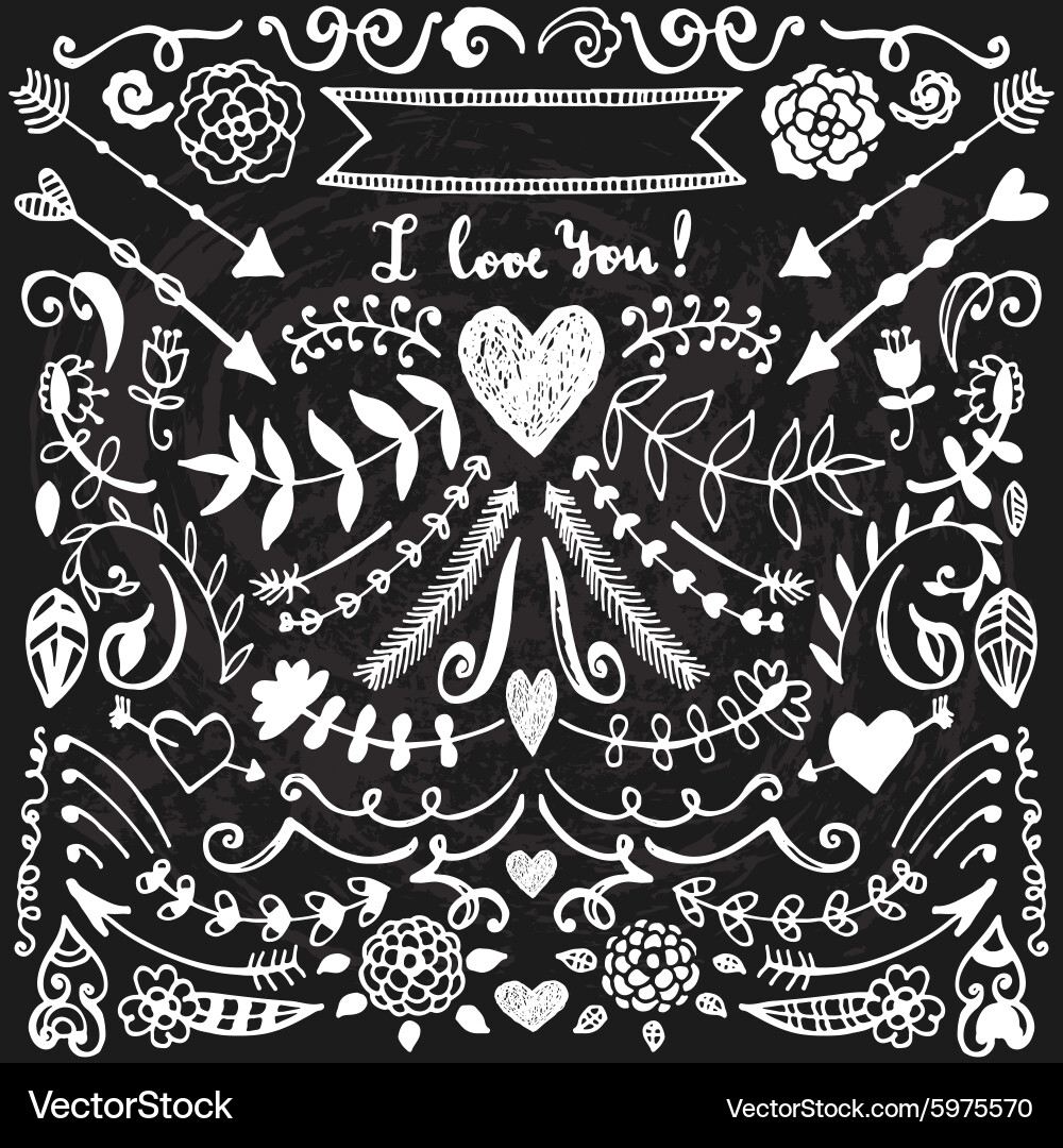 Sketch elements set Royalty Free Vector Image - VectorStock