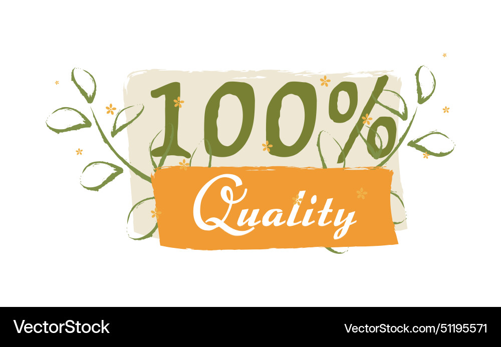 100 quality sticker Royalty Free Vector Image - VectorStock