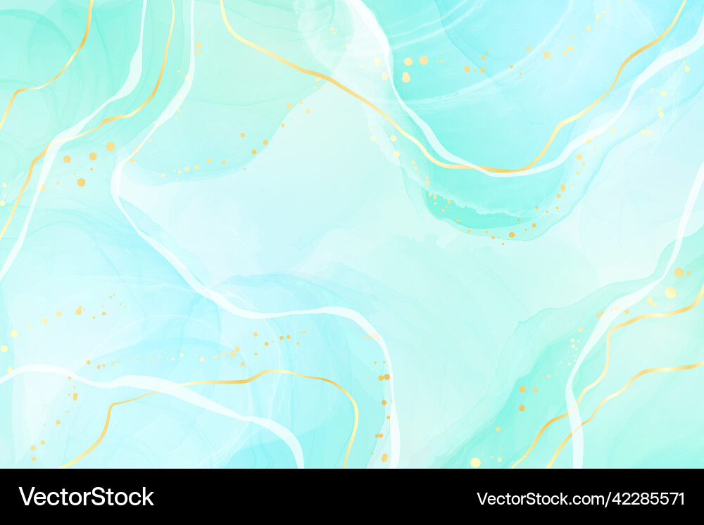 Cyan Mint Liquid Marble Royalty Free Vector Image