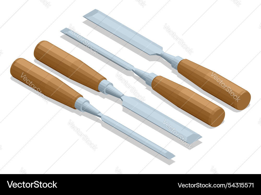 Isometric chisel it is a hand tool Royalty Free Vector Image