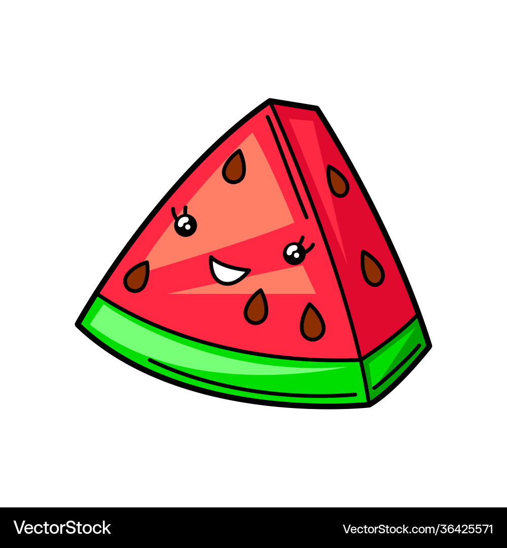 Kawaii cute watermelon Royalty Free Vector Image