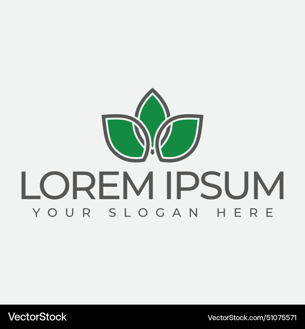 Leaf design icon logo Royalty Free Vector Image