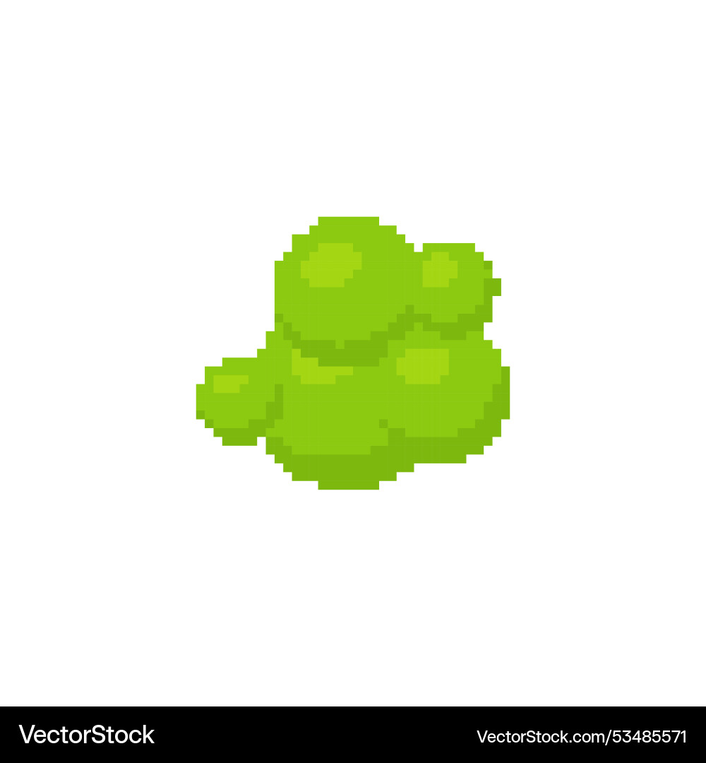 Pixel art green bush minimalistic Royalty Free Vector Image
