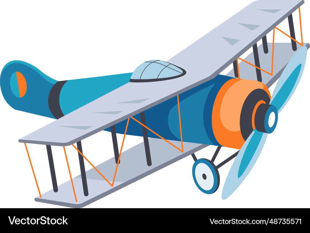 Retro aeroplane vintage plane with wings Vector Image