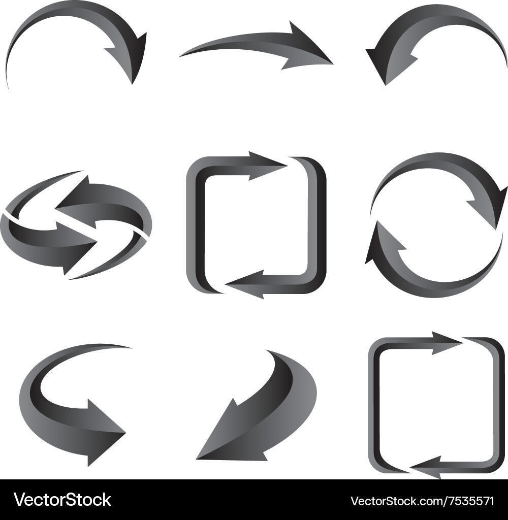Set of gray arrows Royalty Free Vector Image - VectorStock