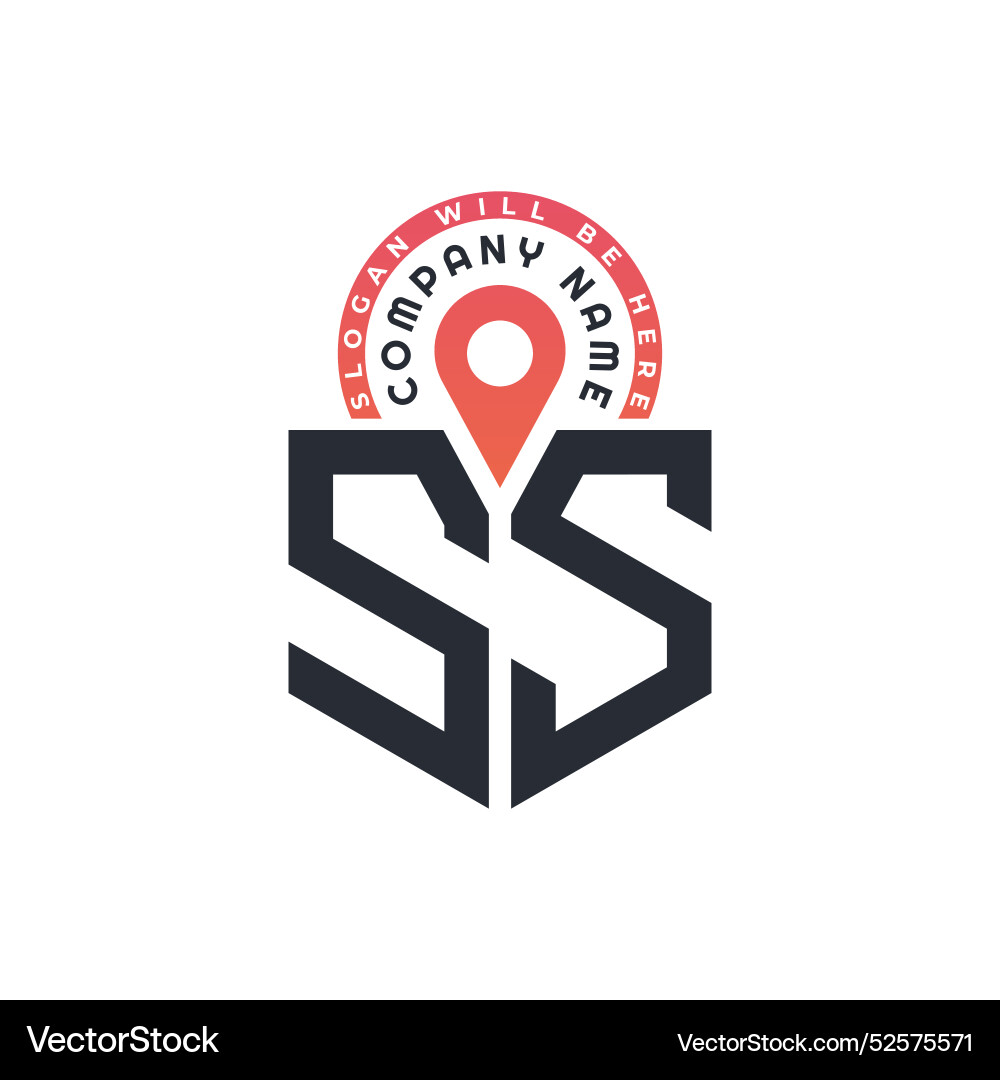 Ss location logo design for human resources Vector Image