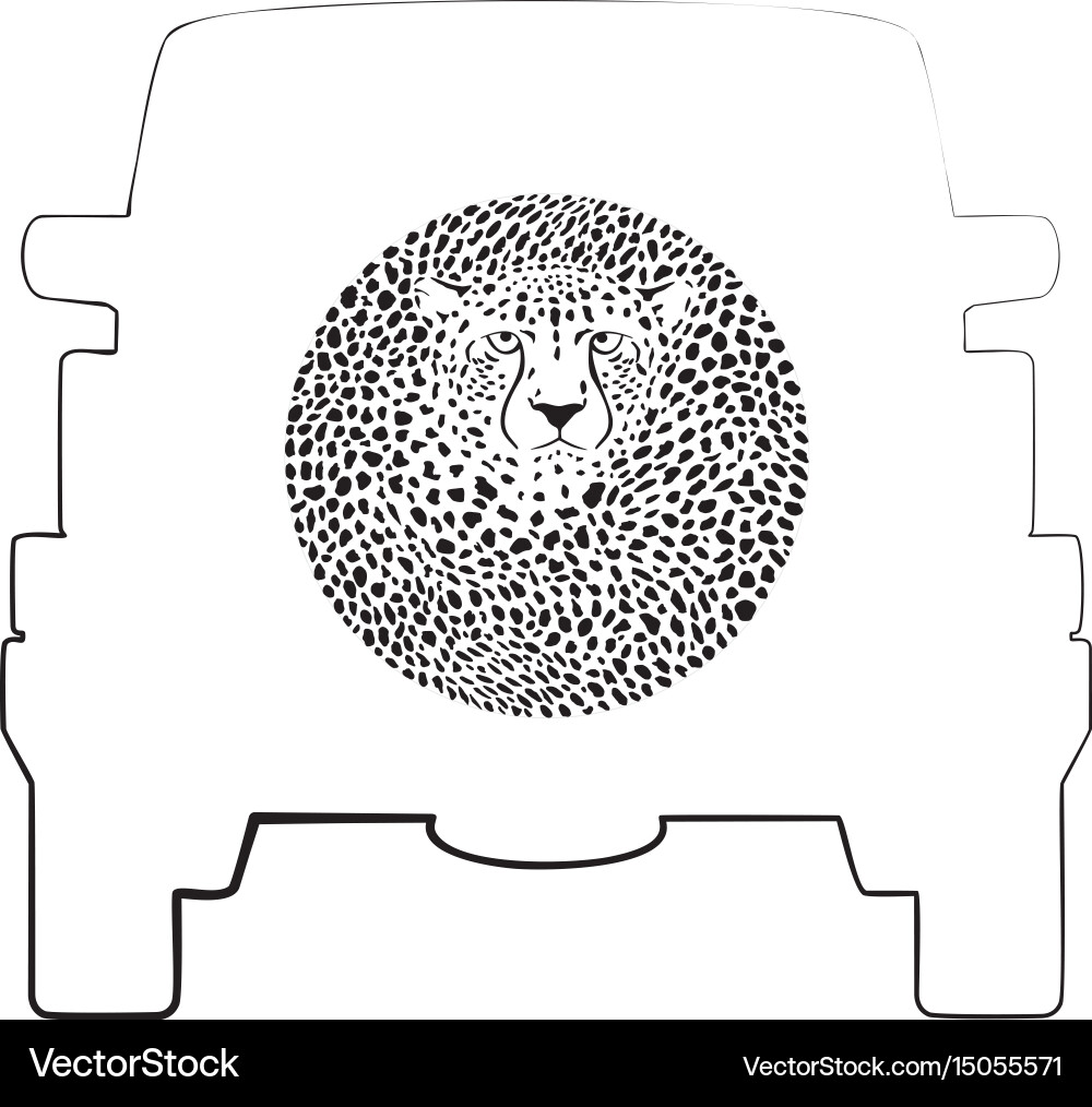 Wheel cover - cheetah Royalty Free Vector Image