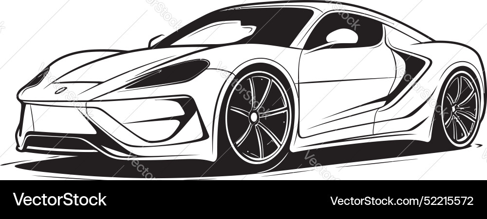 Aero dynamics black sports car iconic precision Vector Image