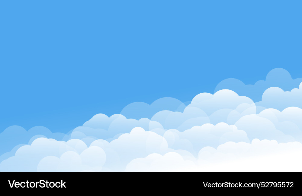Airy and fluffy cloudy sky wallpaper with text Vector Image