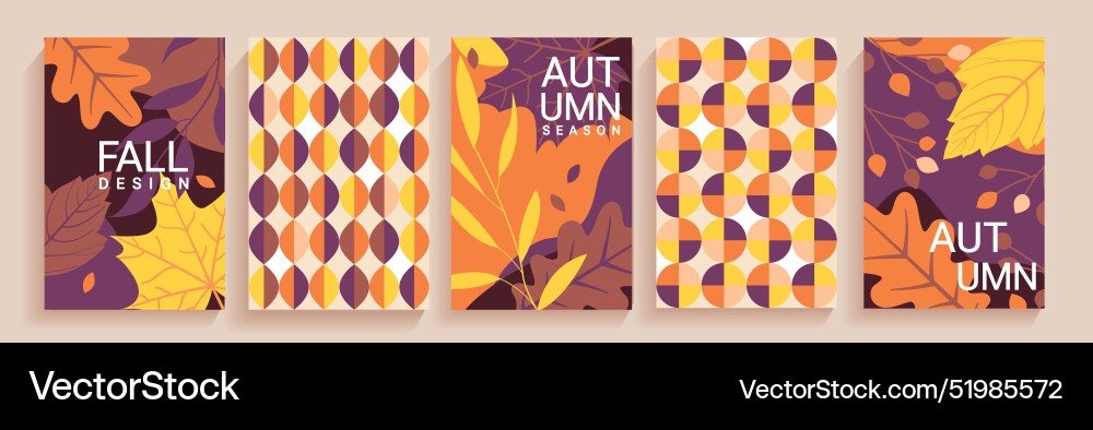 Autumn themed covers flyers Royalty Free Vector Image