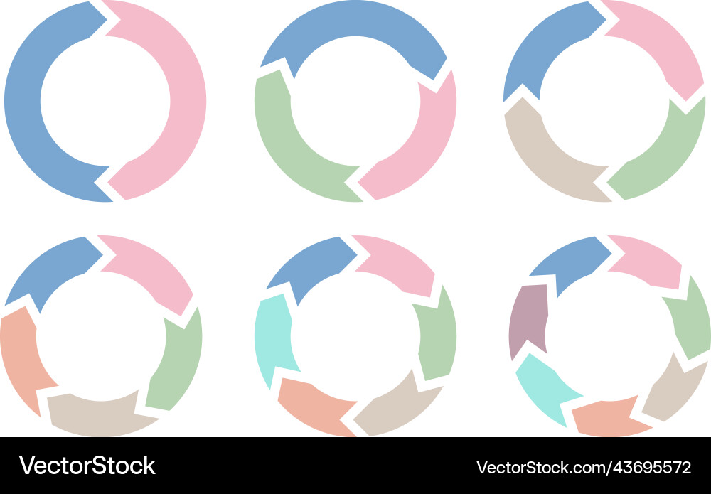 Circle arrows diagram 6 round step Royalty Free Vector Image