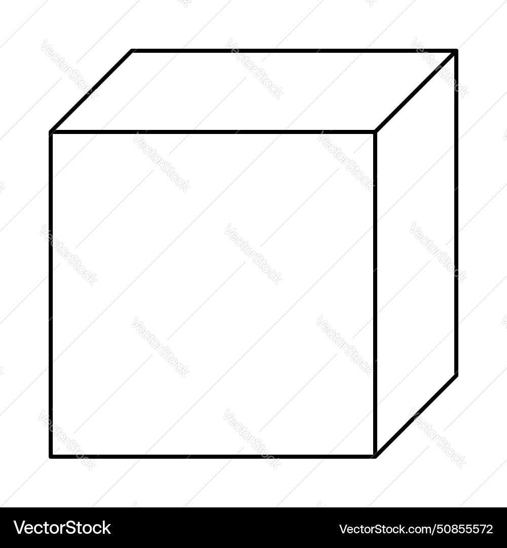 Cube shape black and white Royalty Free Vector Image