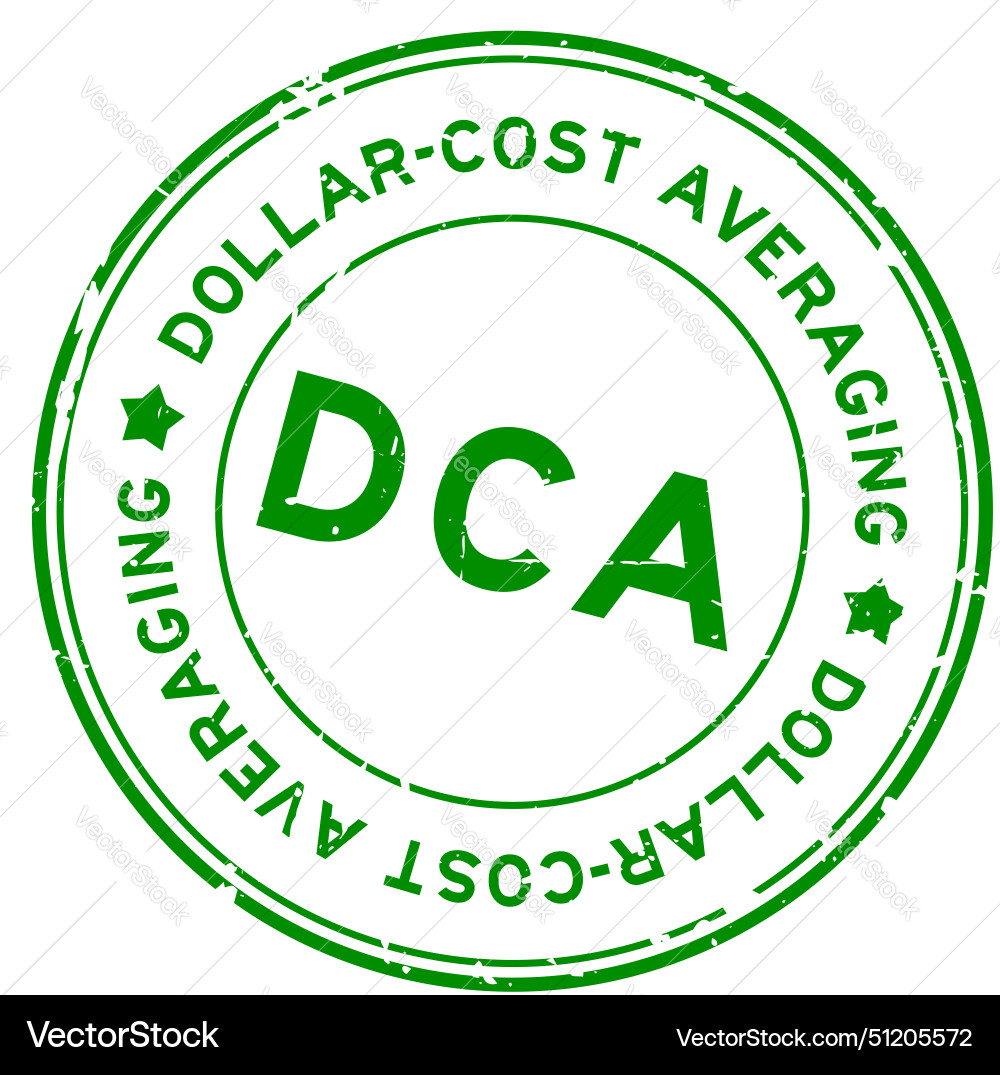 Grunge green dca dollar-cost averaging word round Vector Image