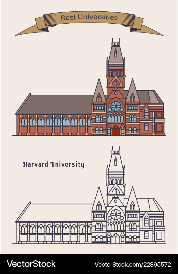 Harvard university building for education Vector Image
