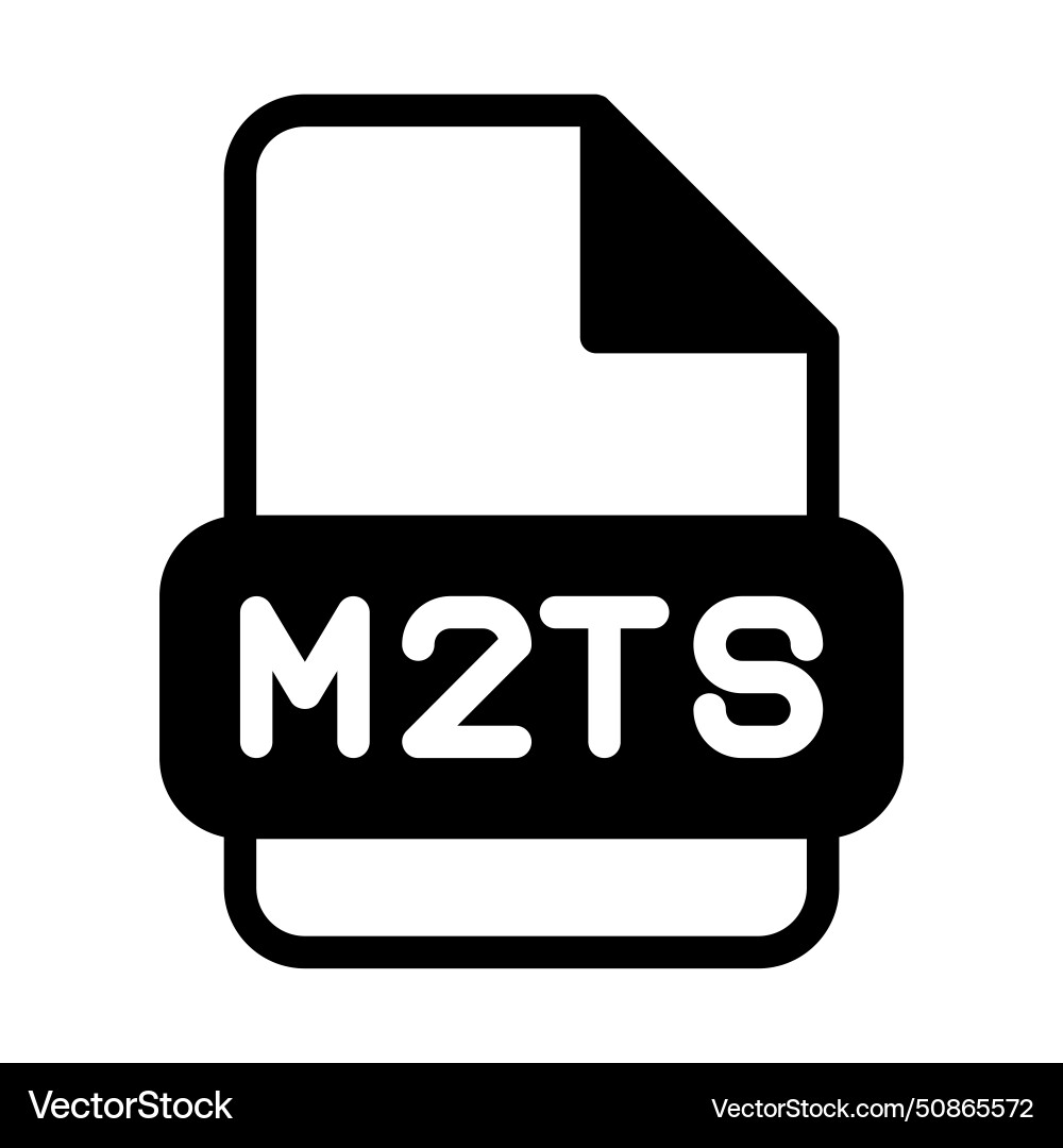 M2ts file format video icons web files label icon Vector Image
