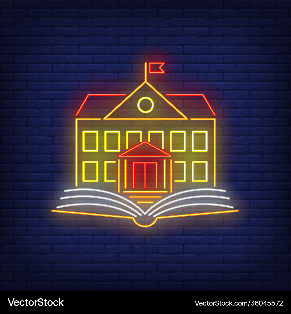 School neon sign Royalty Free Vector Image - VectorStock