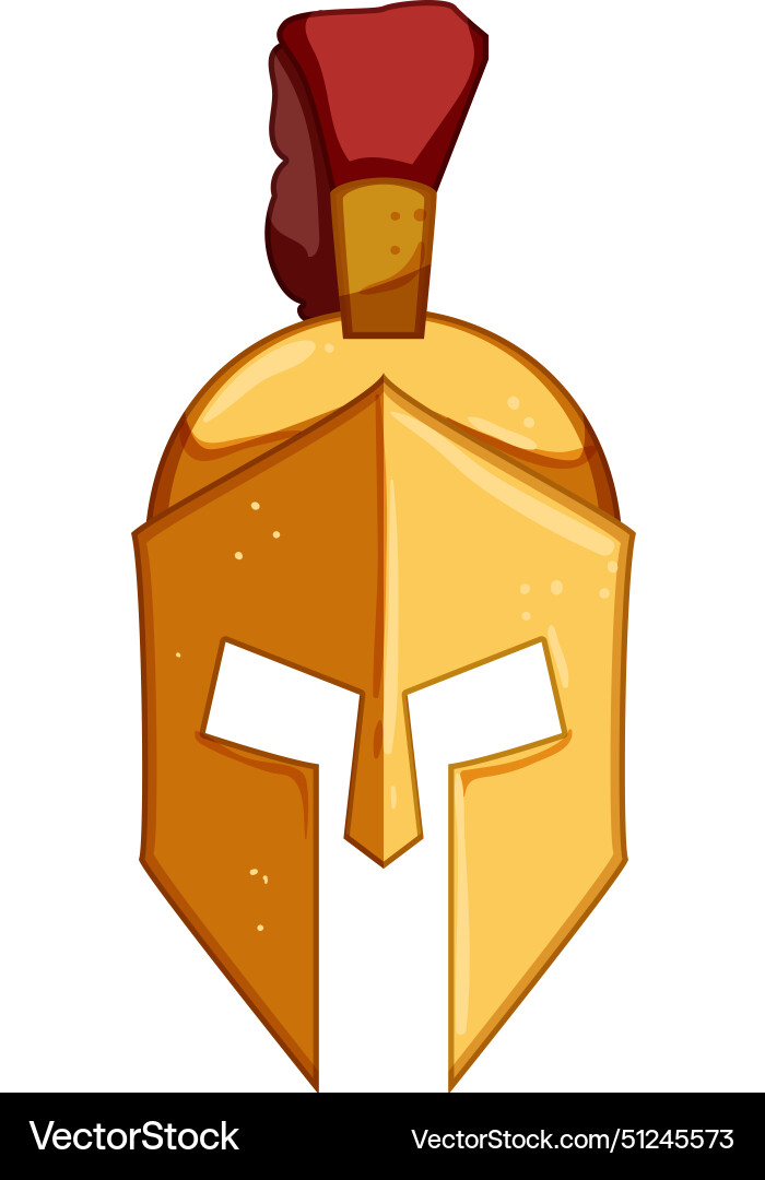 Armour spartan helmet cartoon Royalty Free Vector Image