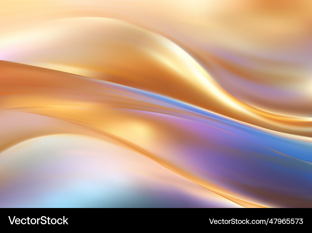 Beautiful wavy abstract gold foil hologram Vector Image