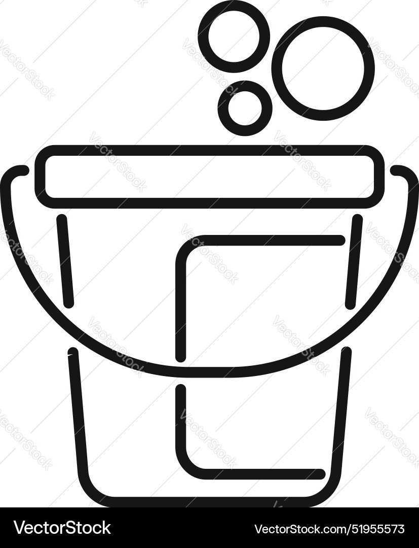 Cleaning bucket with foam bubbles for washing Vector Image