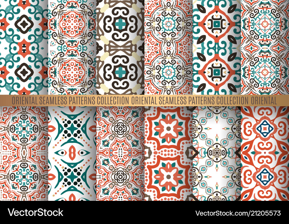 Colorful arabesque patterns Royalty Free Vector Image