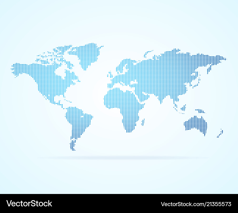 Dot map global world Royalty Free Vector Image