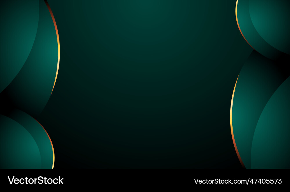Green gradient 3d wave luxury dark background Vector Image