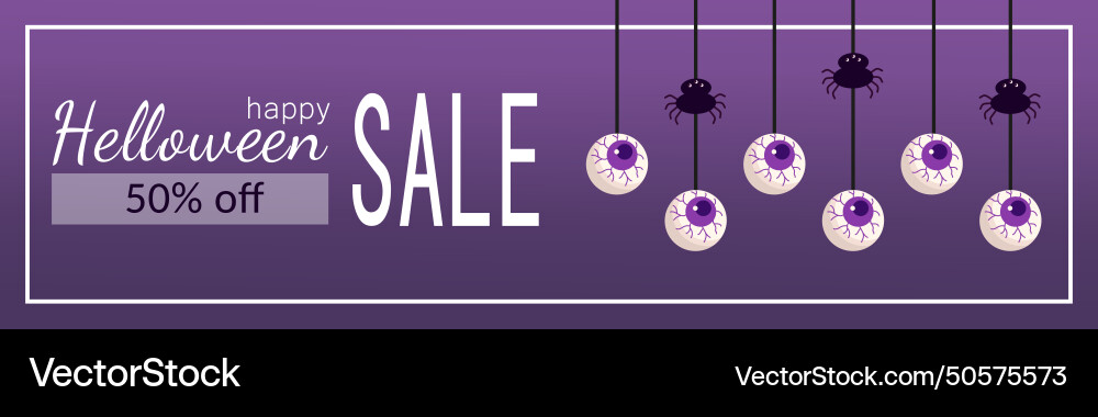 Happy halloween sale flyer with elements Vector Image